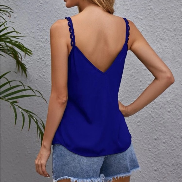 Tops | Boho Royal Blue Cami Top | Poshmark
